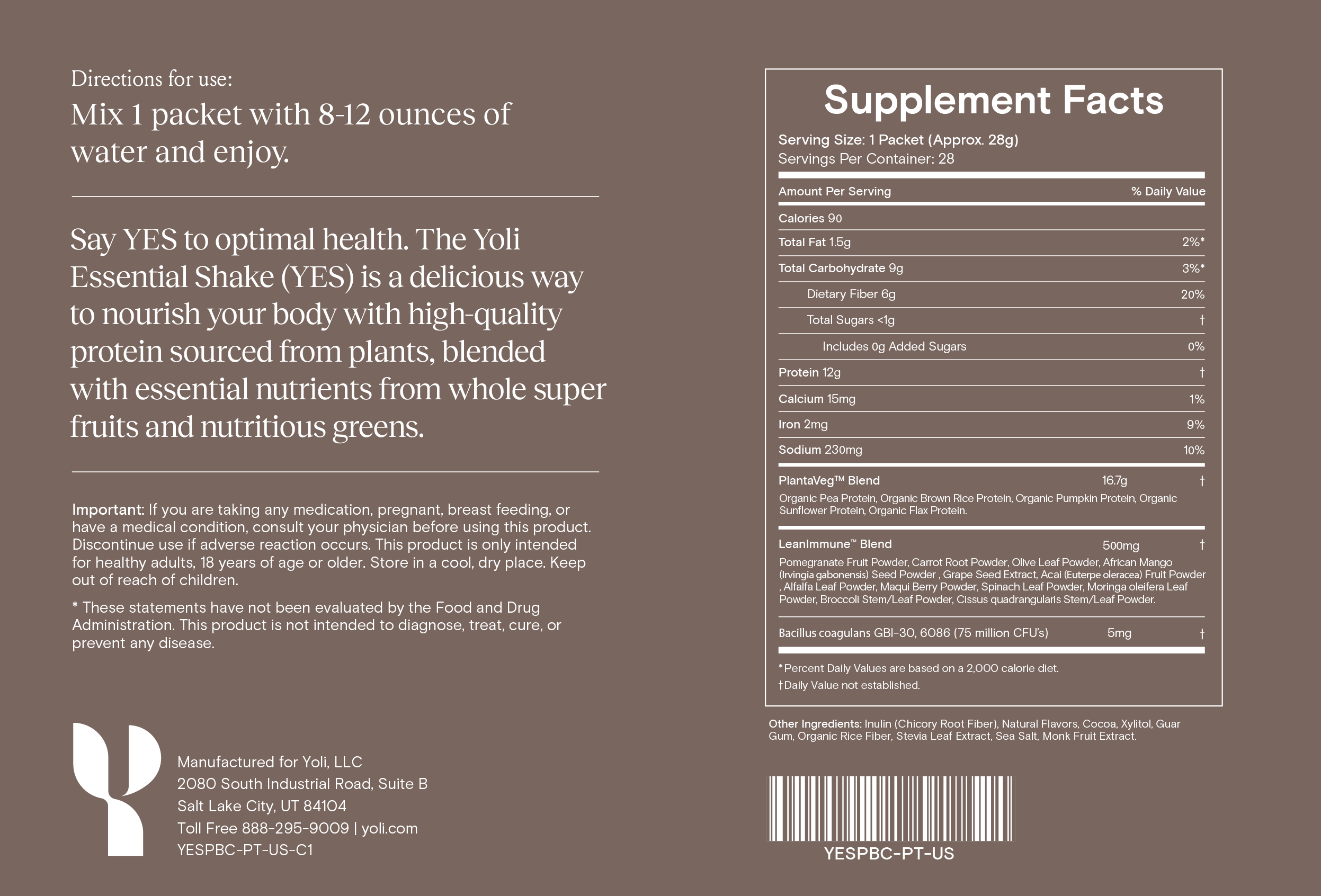 Yes Vegan - Packets - Yoli